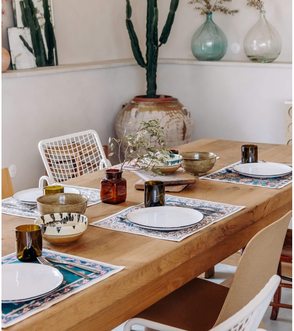 Design table mat 14x18 inches - Rani pine green | Jamini