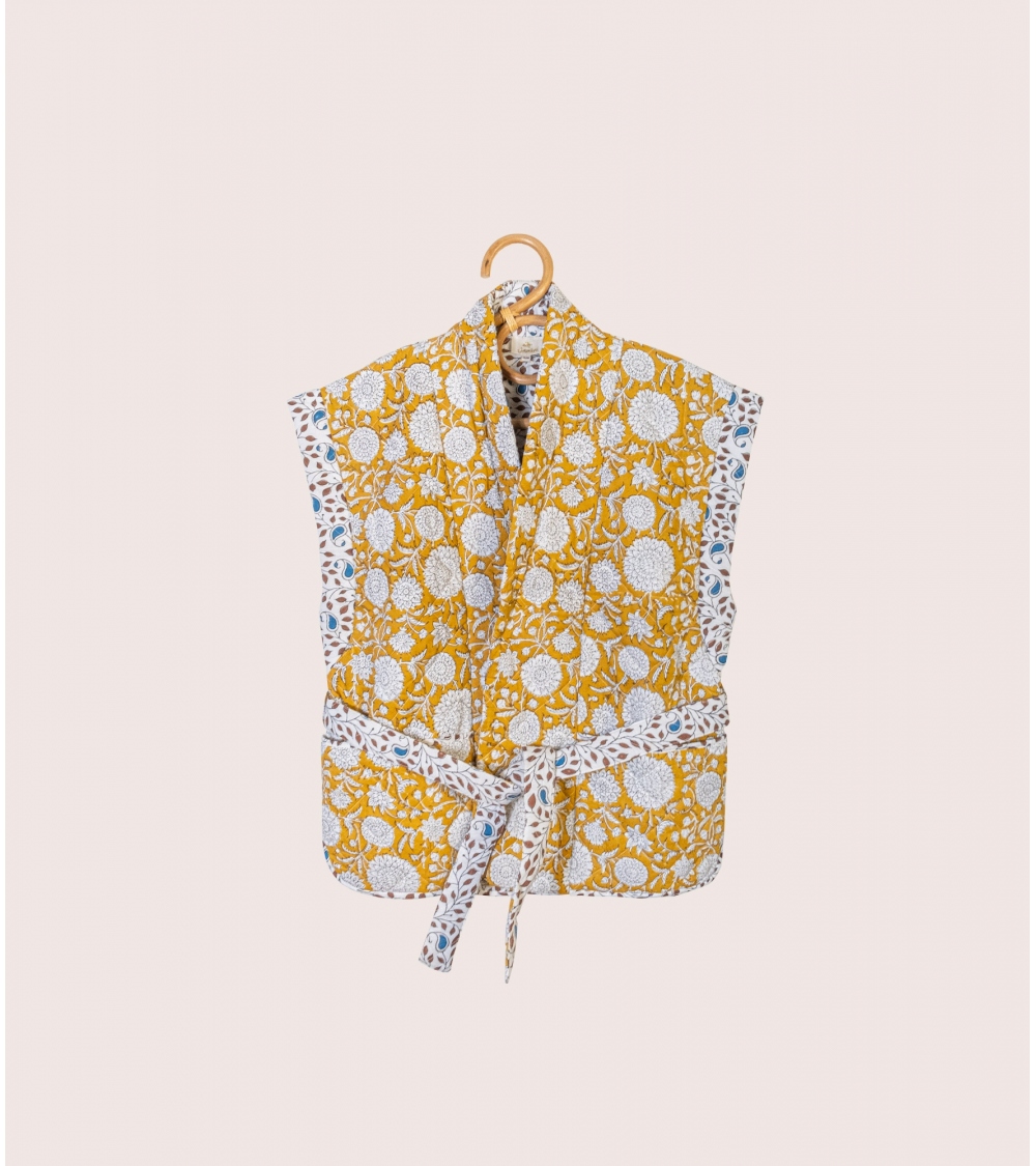 Floral jacket size S/M - Surya mustard yellow | Jamini