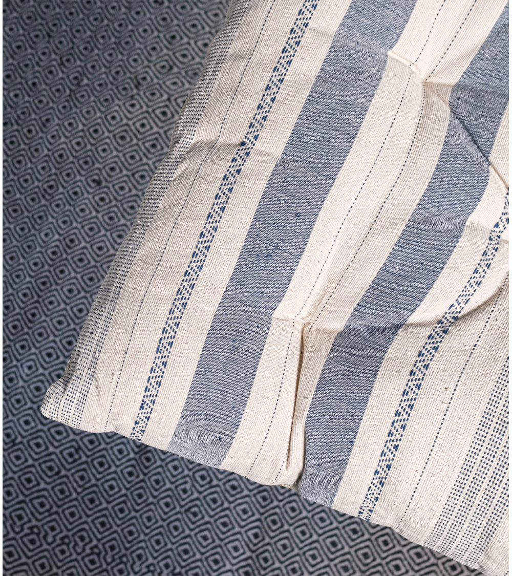 Asom seat mat in hand-woven indigo cotton